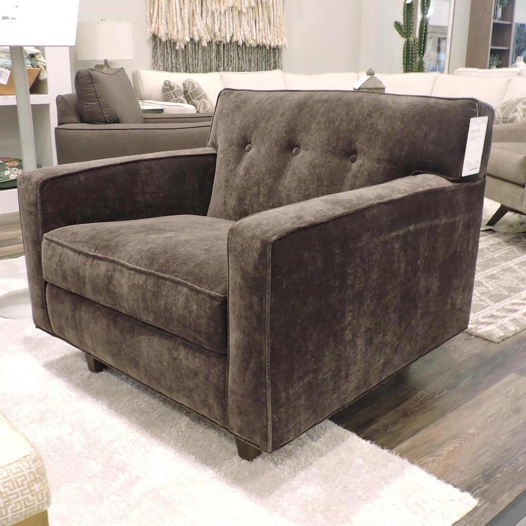 Rowe Dorset 570747425 Contemporary Chair with Track Arms | Belfort ...