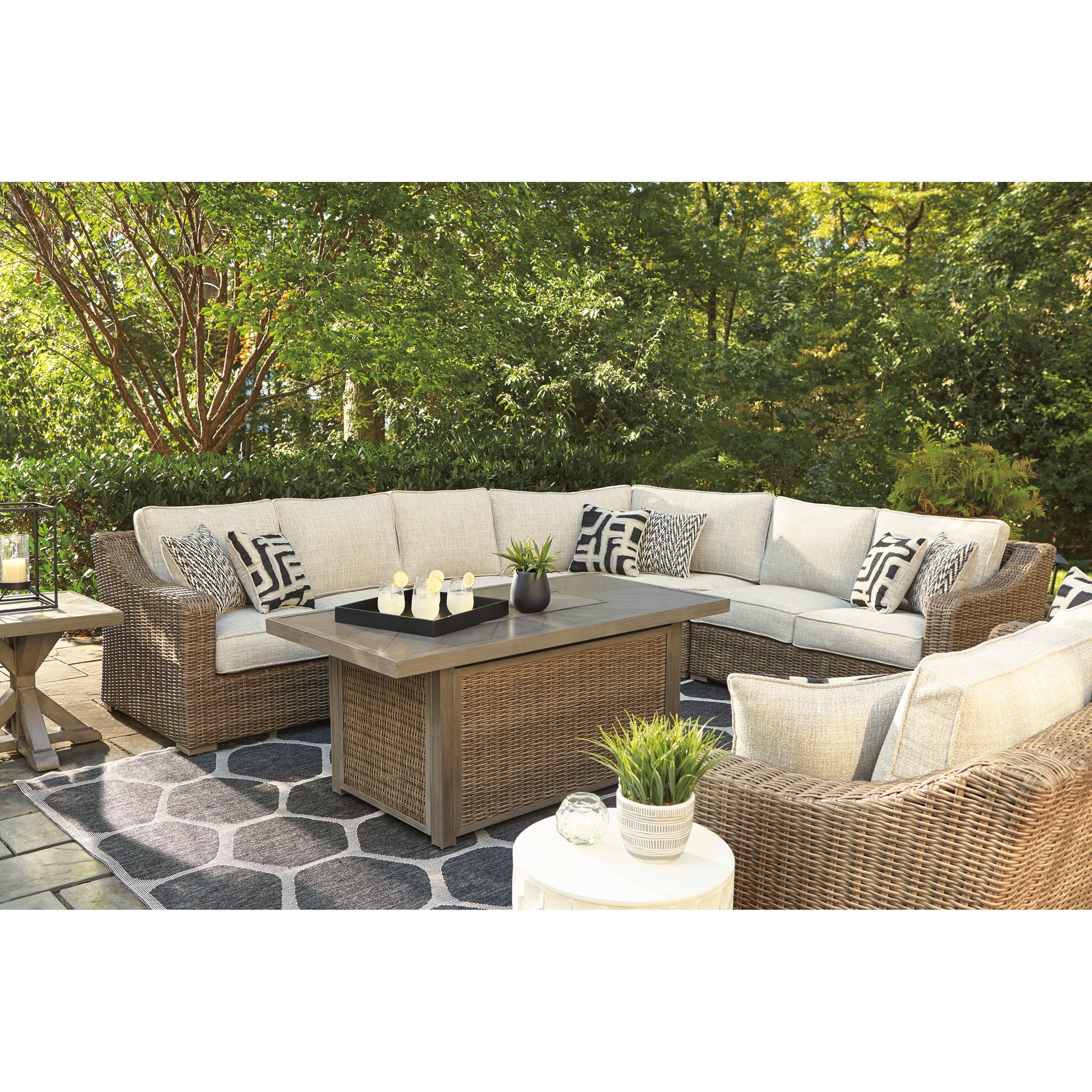 Beachcroft outdoor bar table with fire pit store