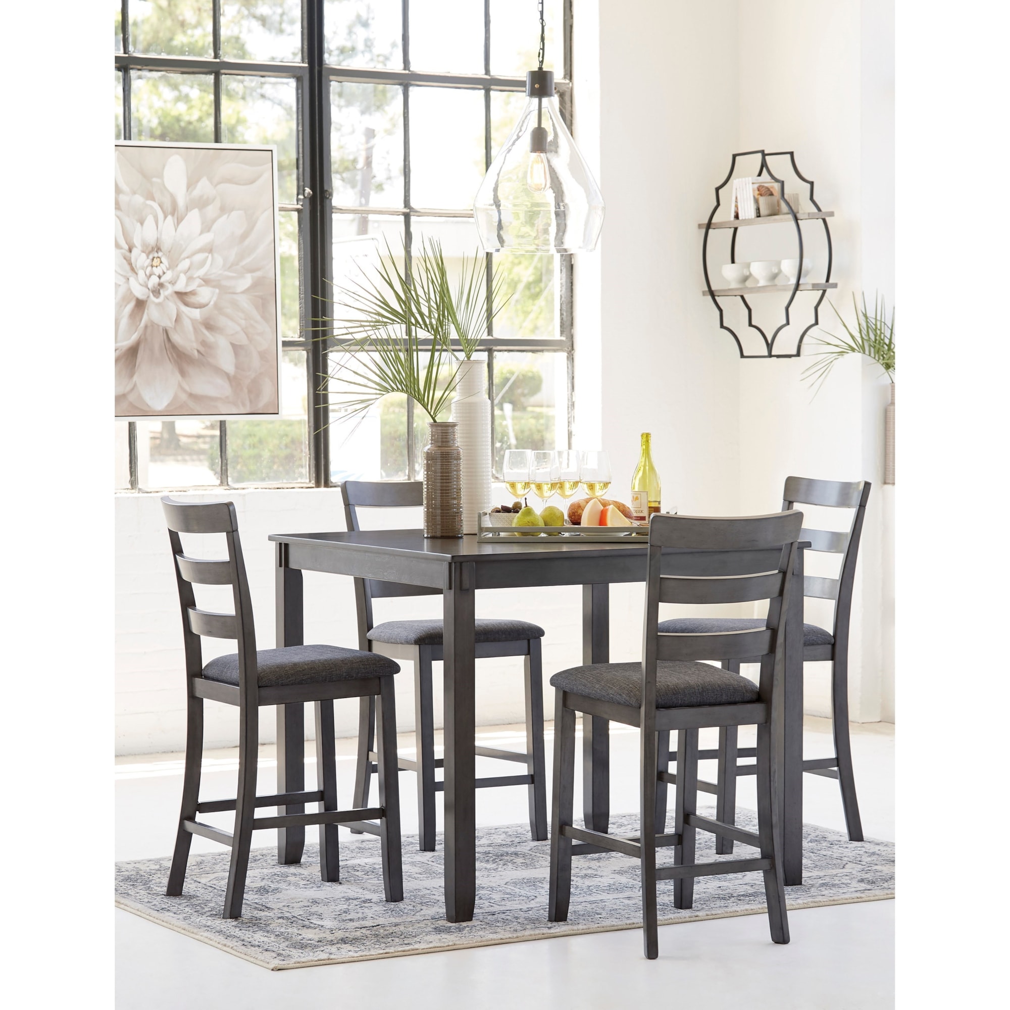 Bridson 000001048476 5-Piece Square Counter Table Set | Furniture and ...