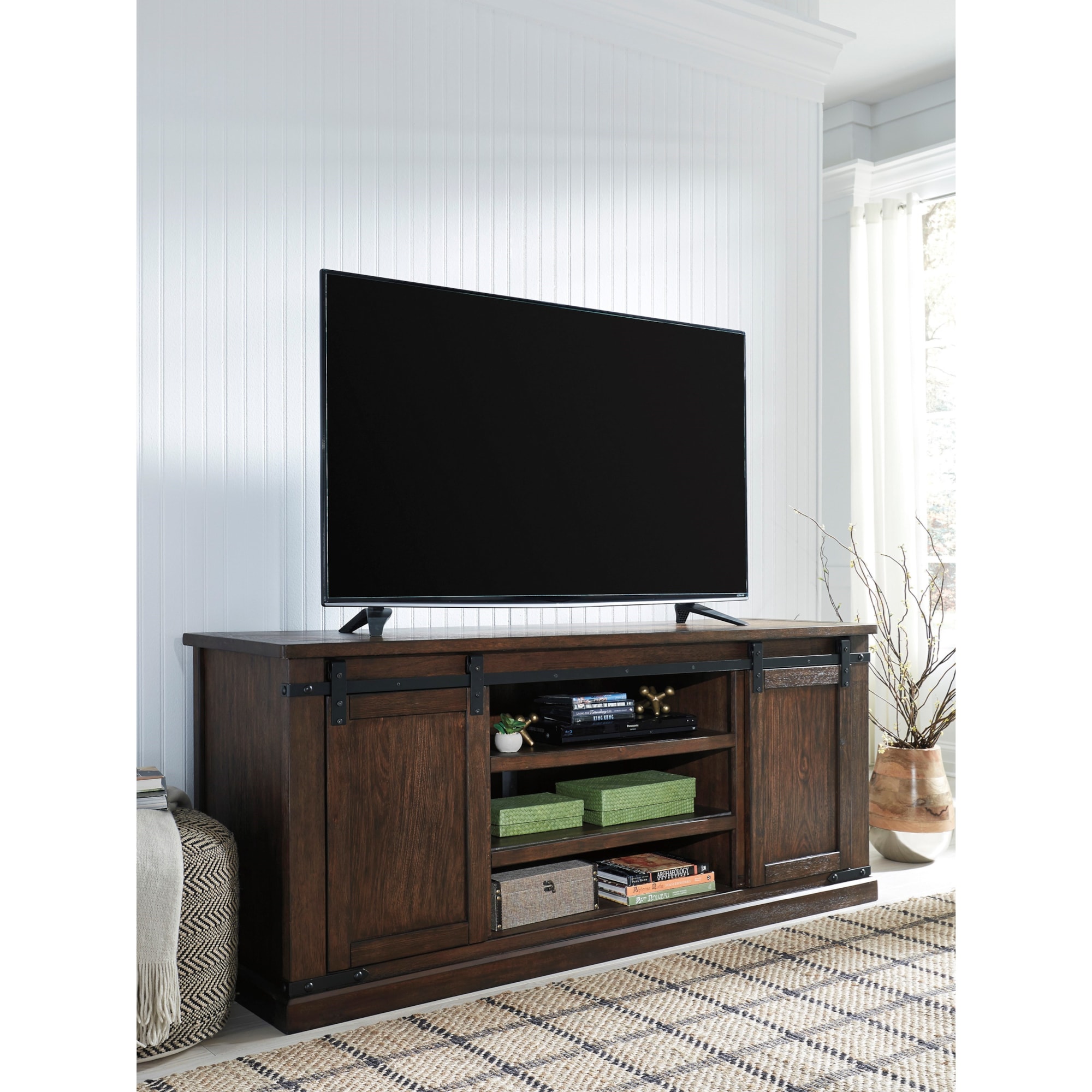 Signature Design by Ashley Budmore W562-68 Mango Veneer Extra Large TV ...