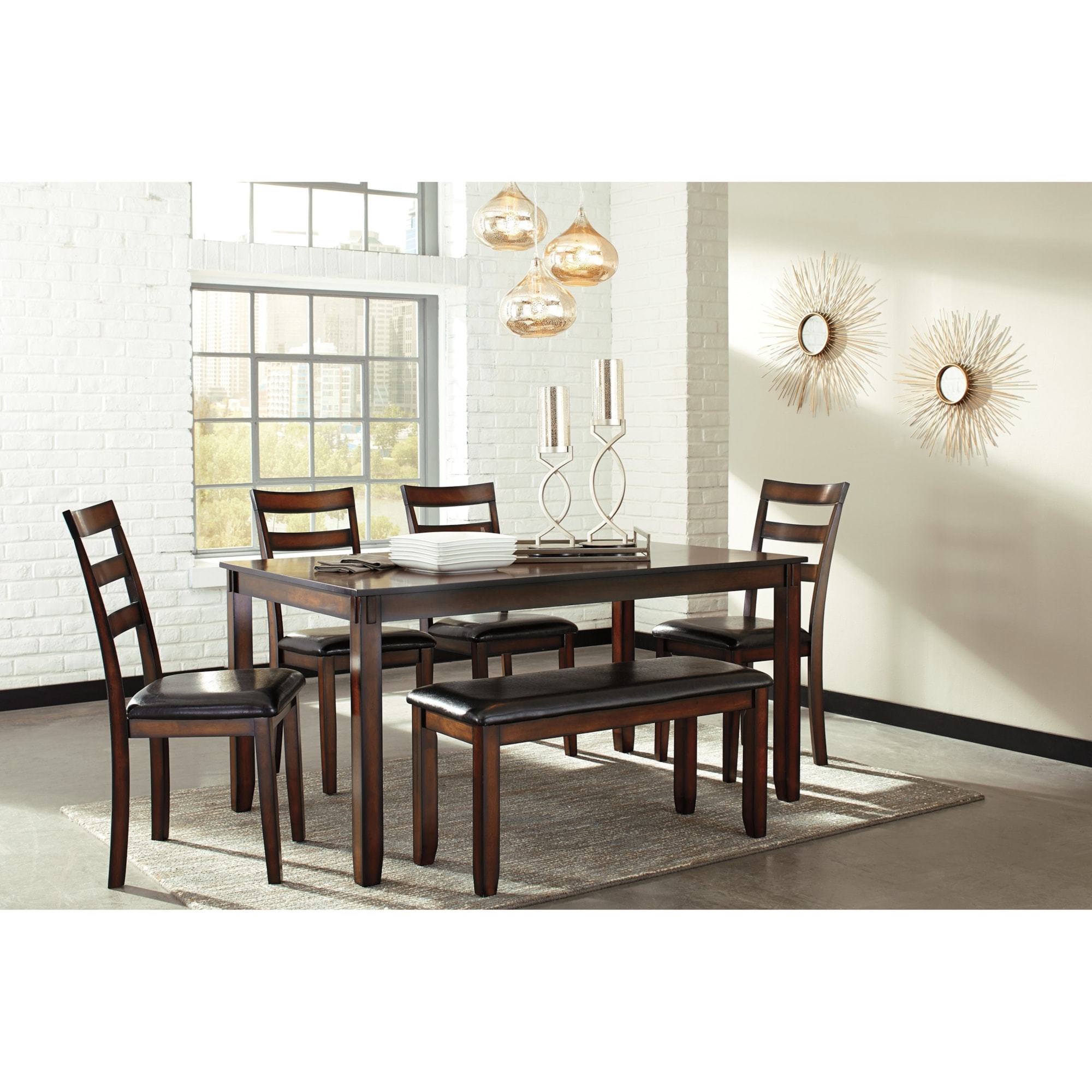 Signature Design by Ashley Furniture Coviar D385-325 Burnished Brown 6 ...