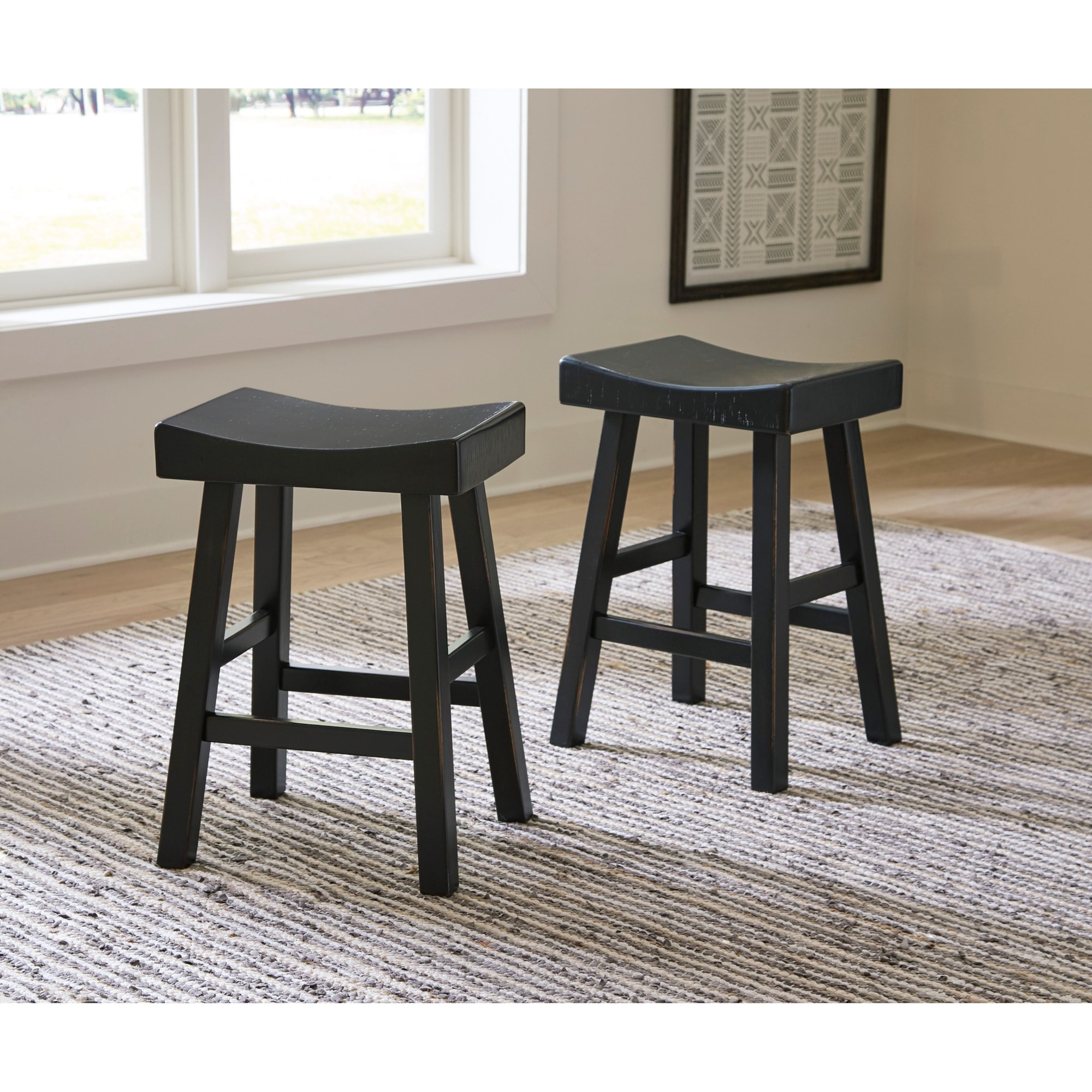 Signature Design by Ashley Glosco D548-524 Antique Black Counter Stool ...