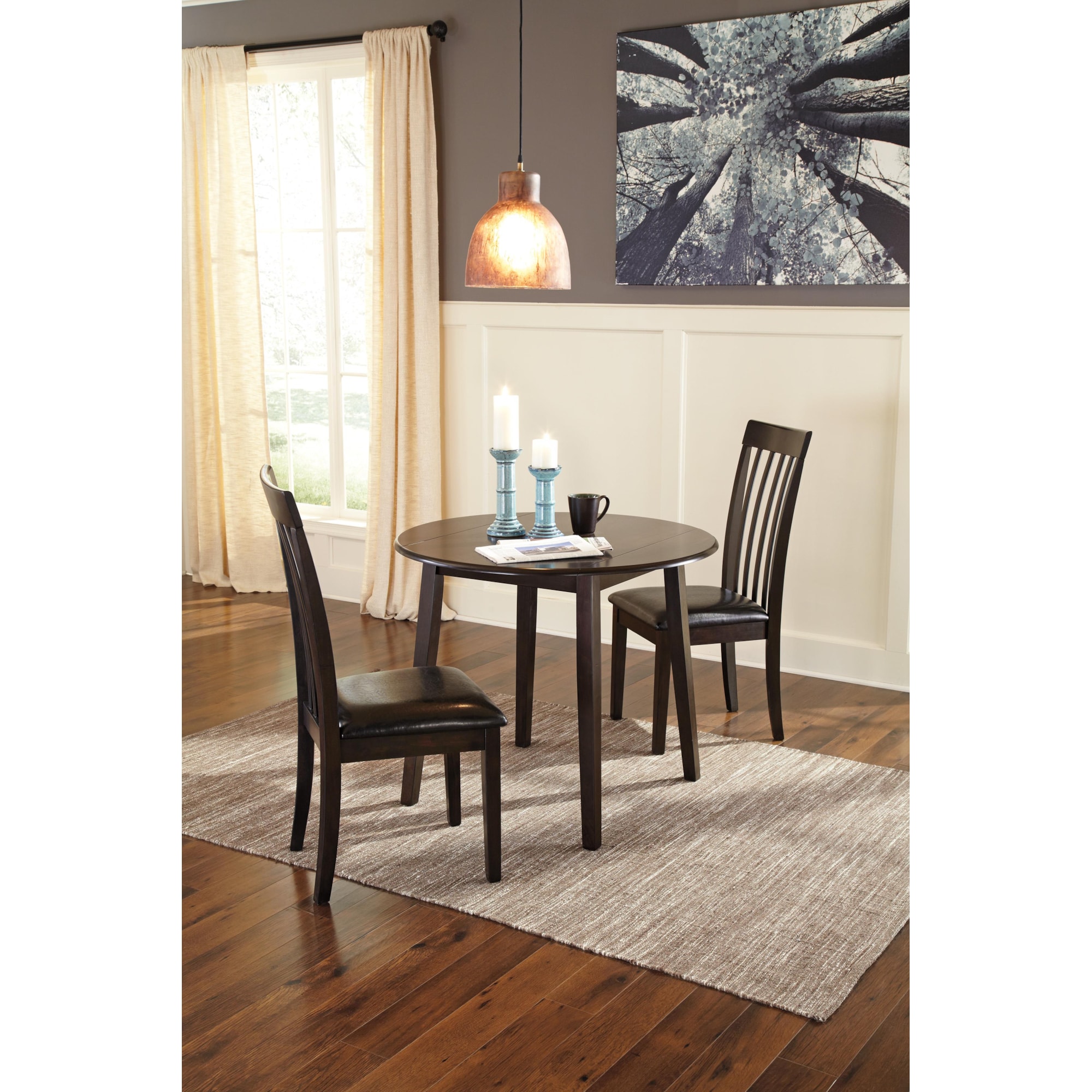 Ashley Signature Design Hammis 1389632 Round Dining Room Drop Leaf ...