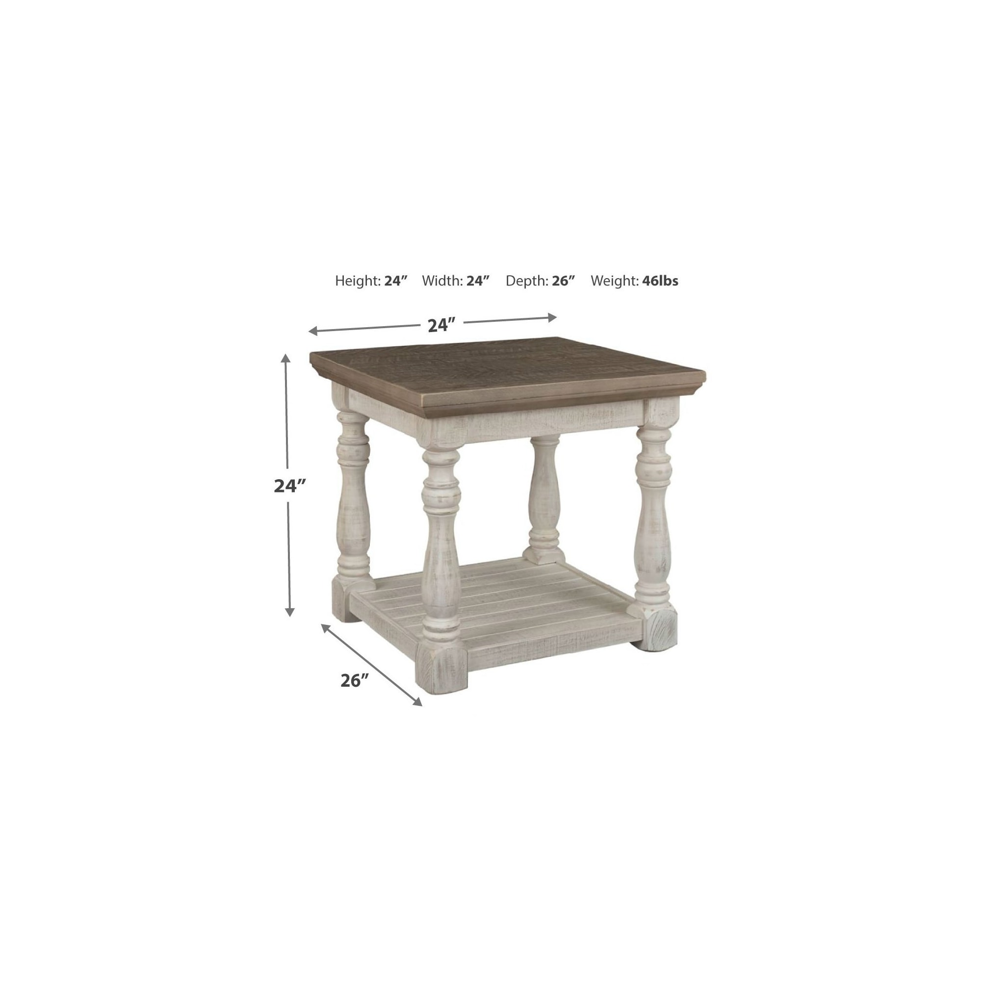 Havalance 000001081063 Relaxed Vintage Rectangular End Table ...