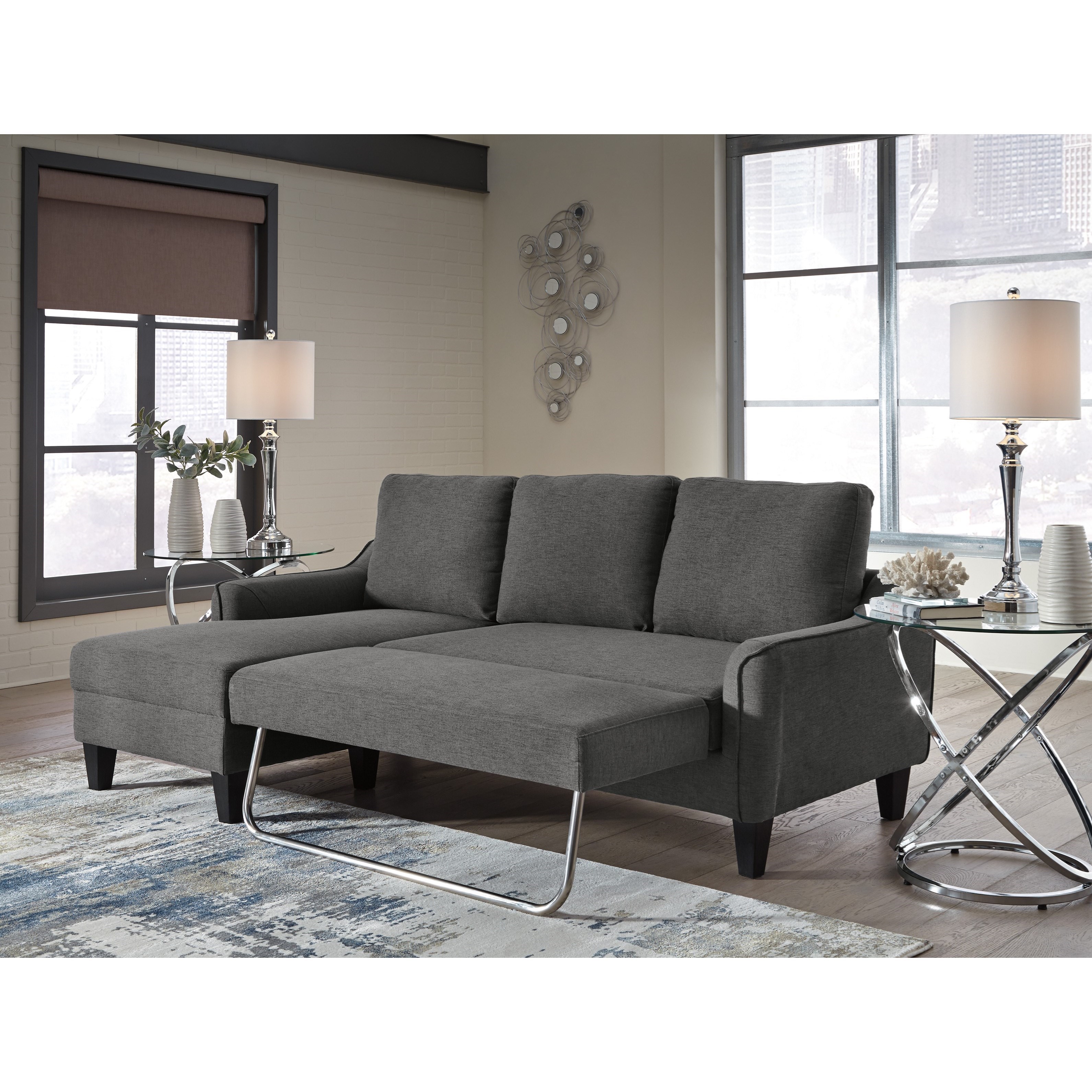 Signature Design by Ashley Jarreau ASHL 1150271 Sofa Chaise Sleeper with Pullout Cushion Value City Furniture Sectional Sofa Groups