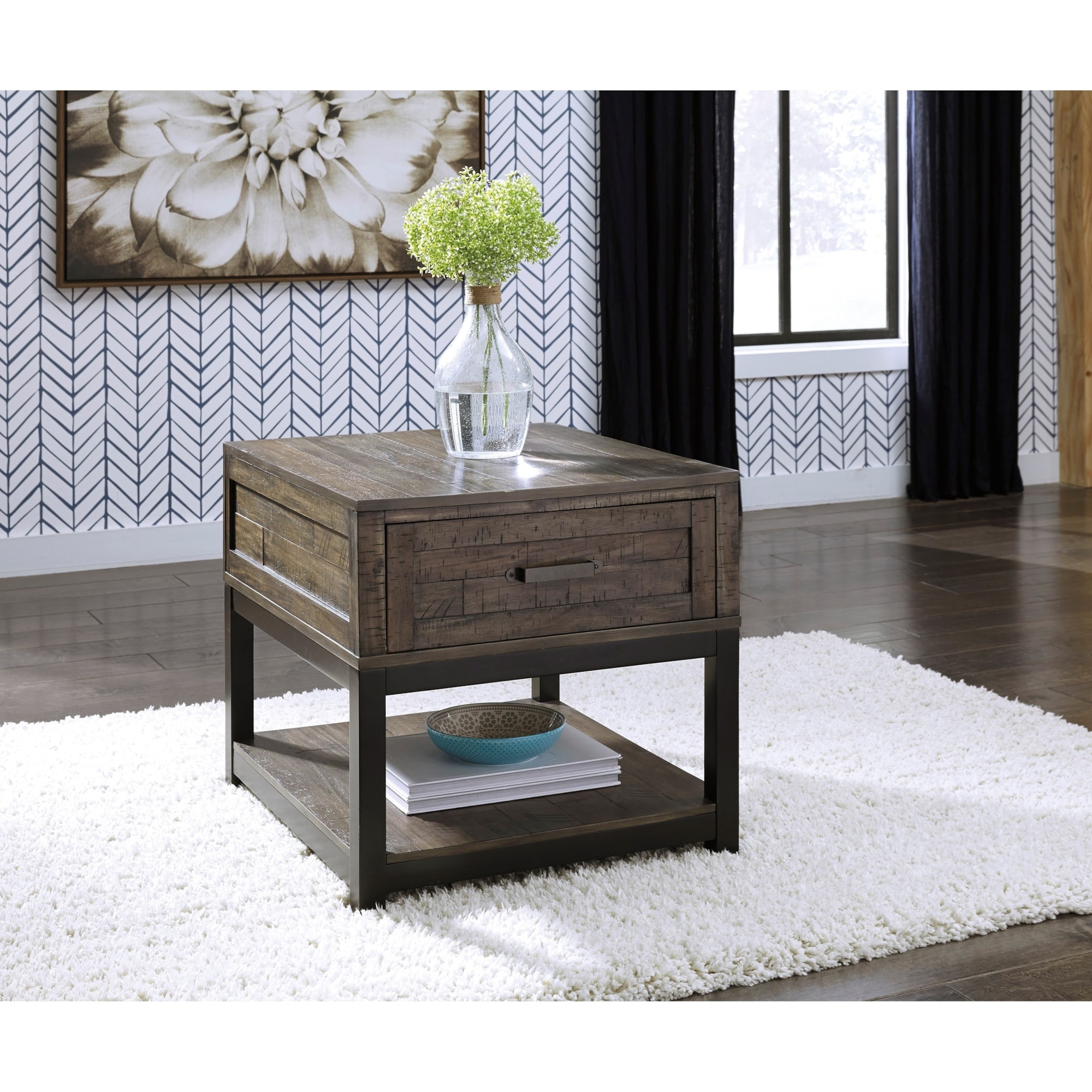 Signature Design by Ashley Johurst T444-3 Rustic Rectangular 1-Drawer ...