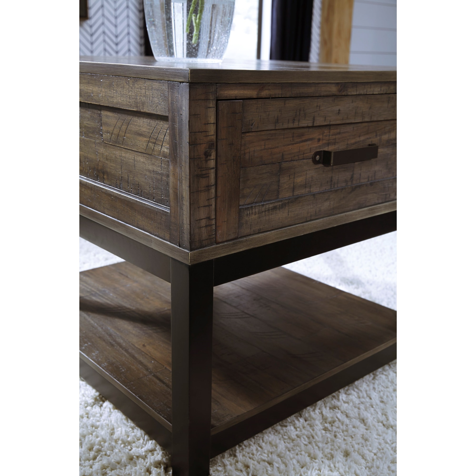 Signature Design by Ashley Johurst T444-3 Rustic Rectangular 1-Drawer ...