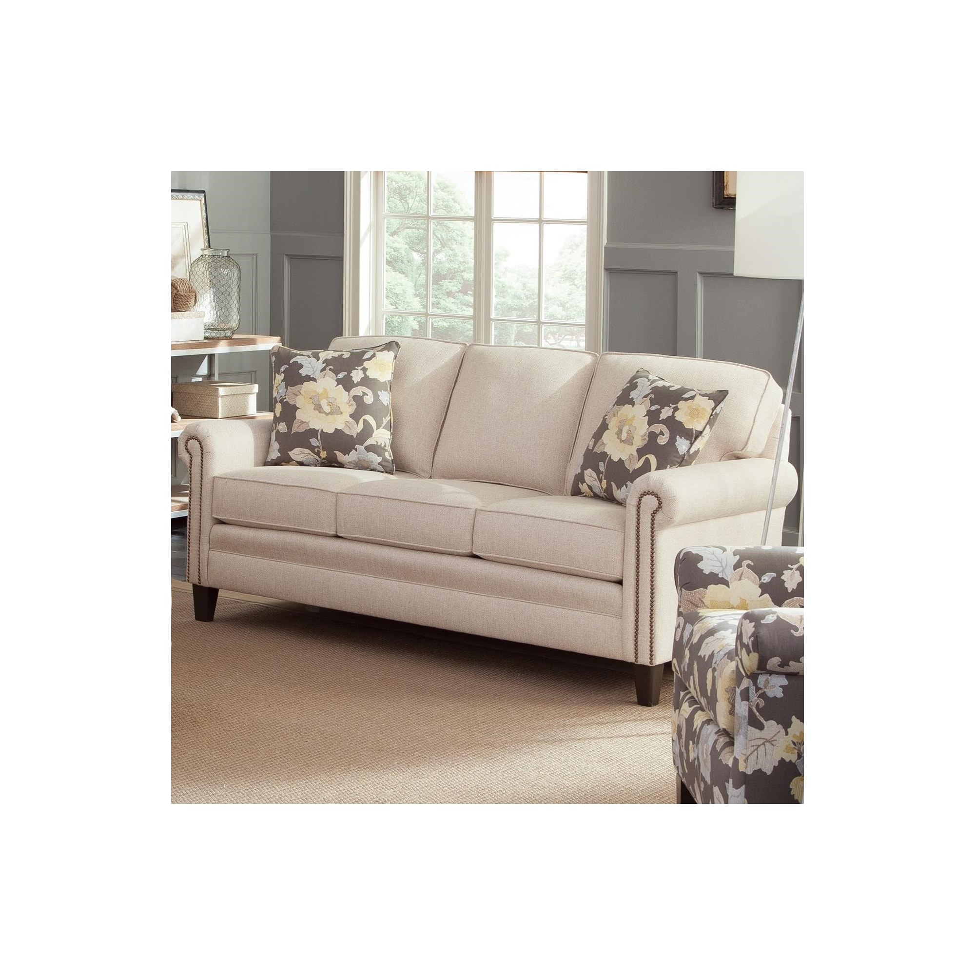 Smith Brothers 234 1392037 Traditional Mid-Size Sofa with Rolled Panel ...
