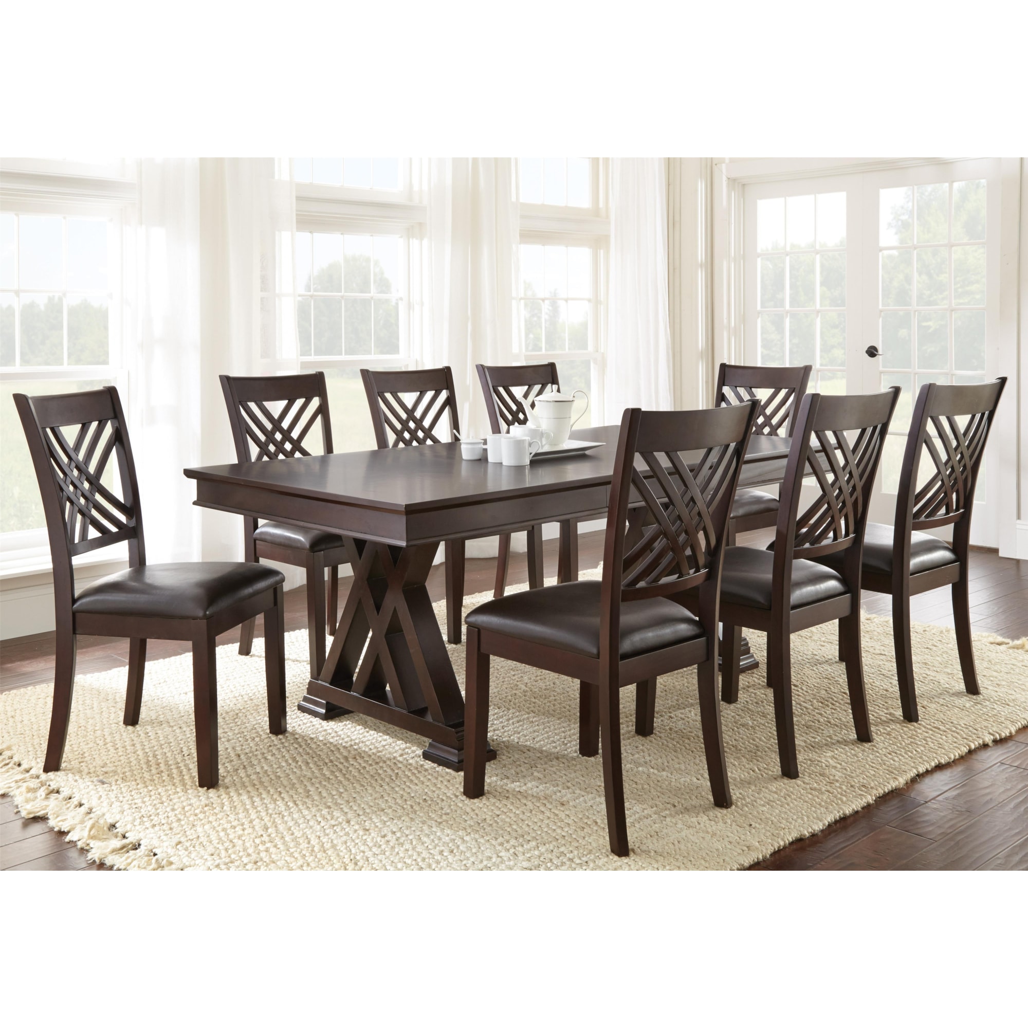 Steve Silver Adrian AD600B+T+8xS 9 Piece Table and Chair Set with 18 ...