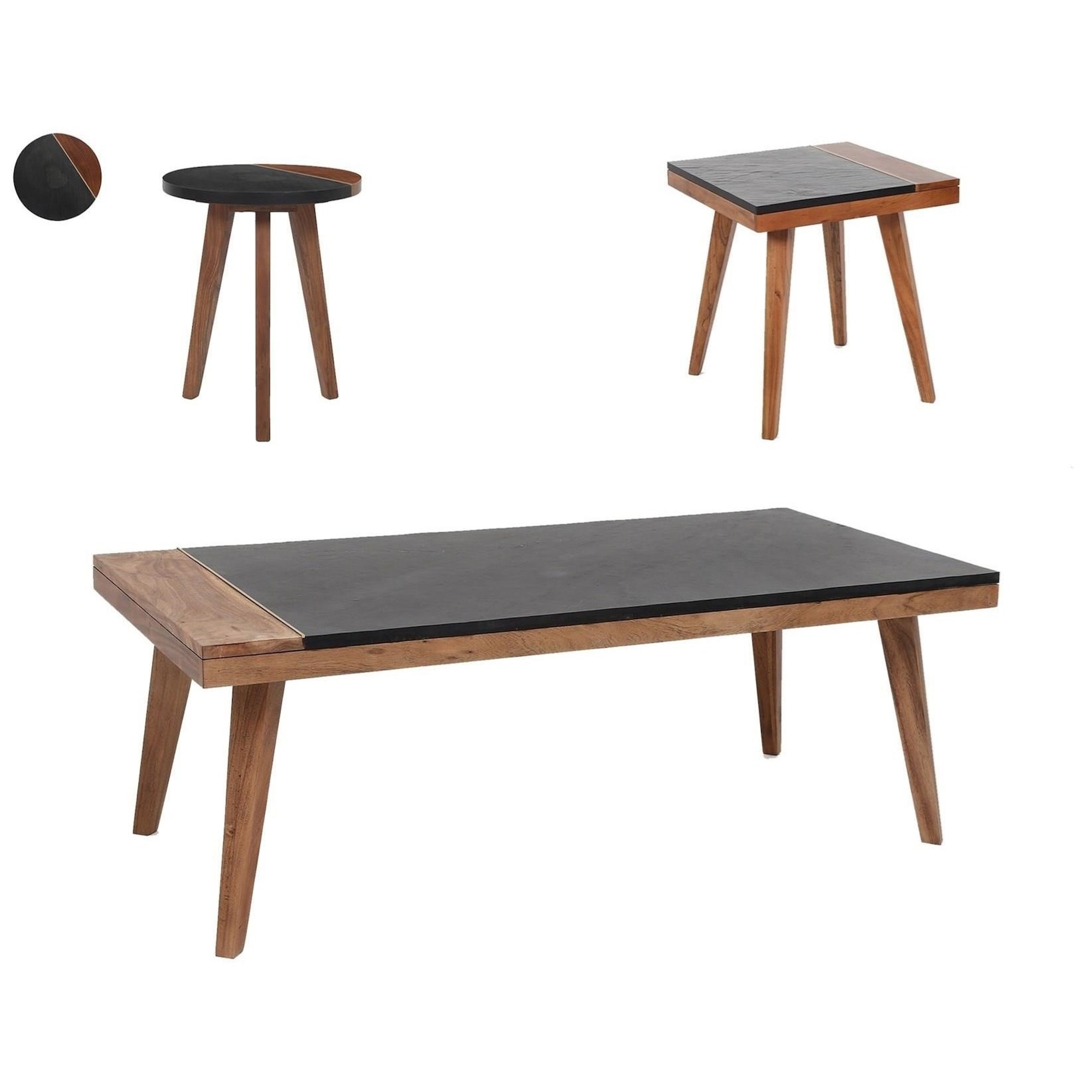 Steve Silver Caspian CP100E Mid-Century Modern Square End Table with ...