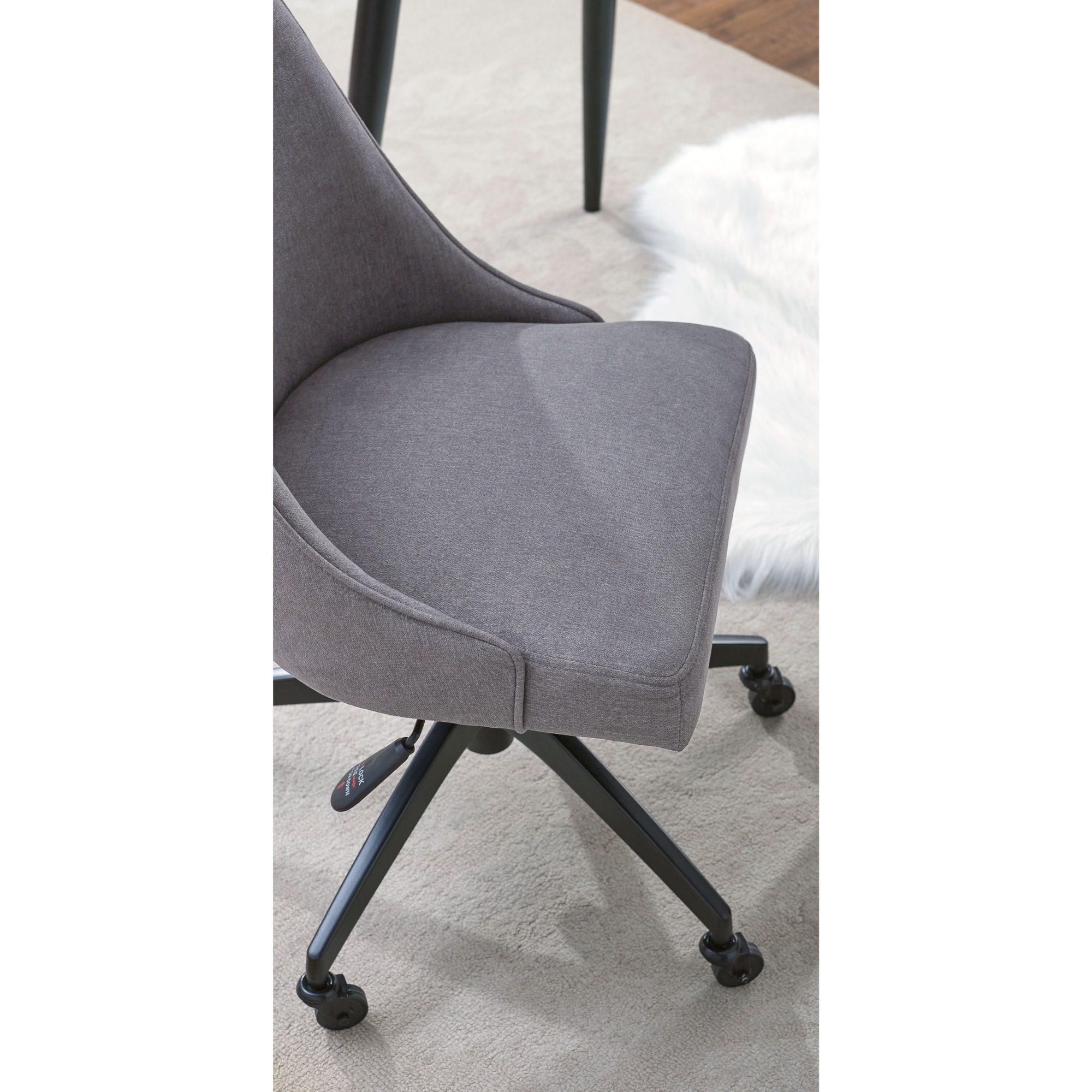Steve Silver Kinsley KS200SG Swivel Upholstered Desk Chair in Gray ...