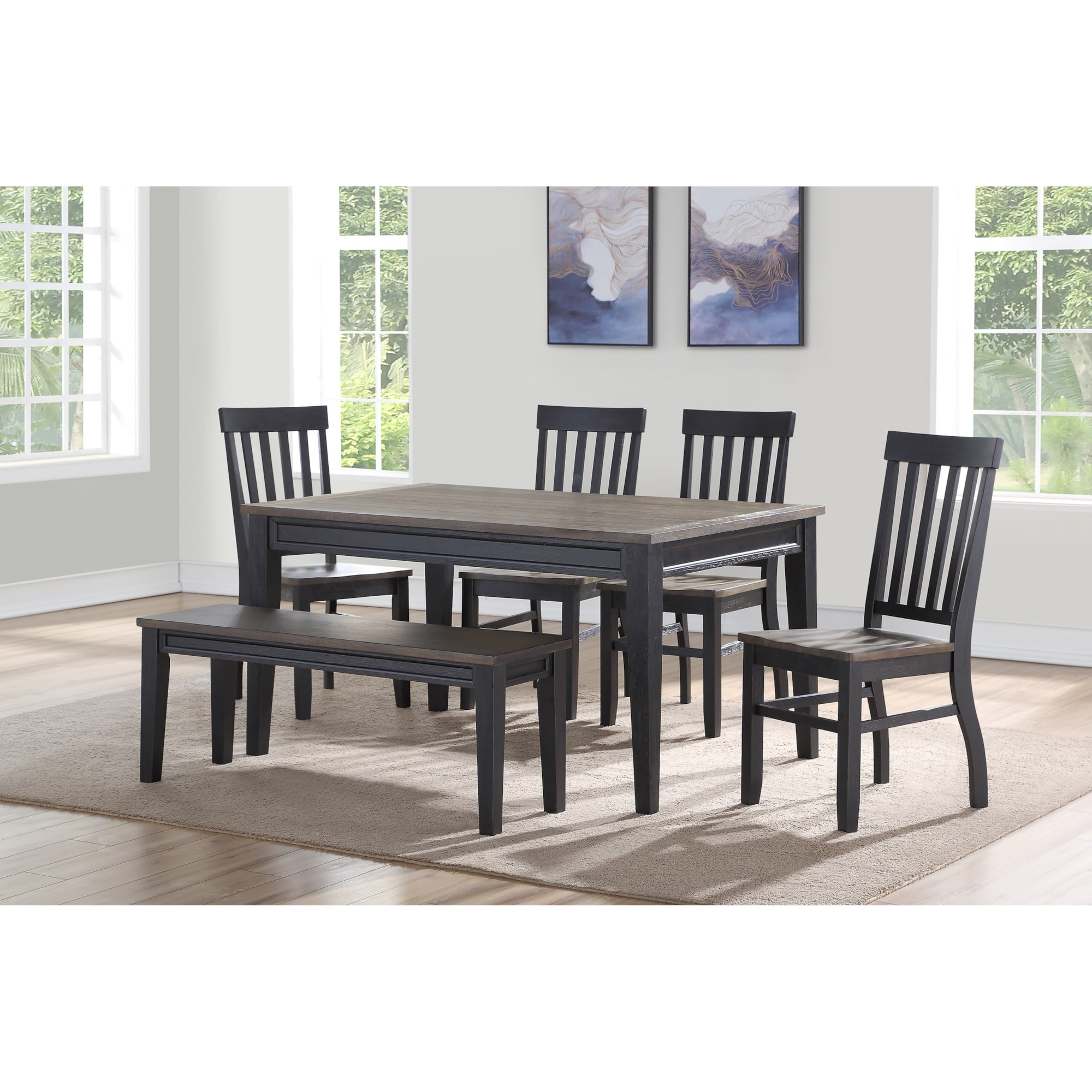 Steve Silver Raven RN500T Casual Two Tone Dining Table | Dunk & Bright ...