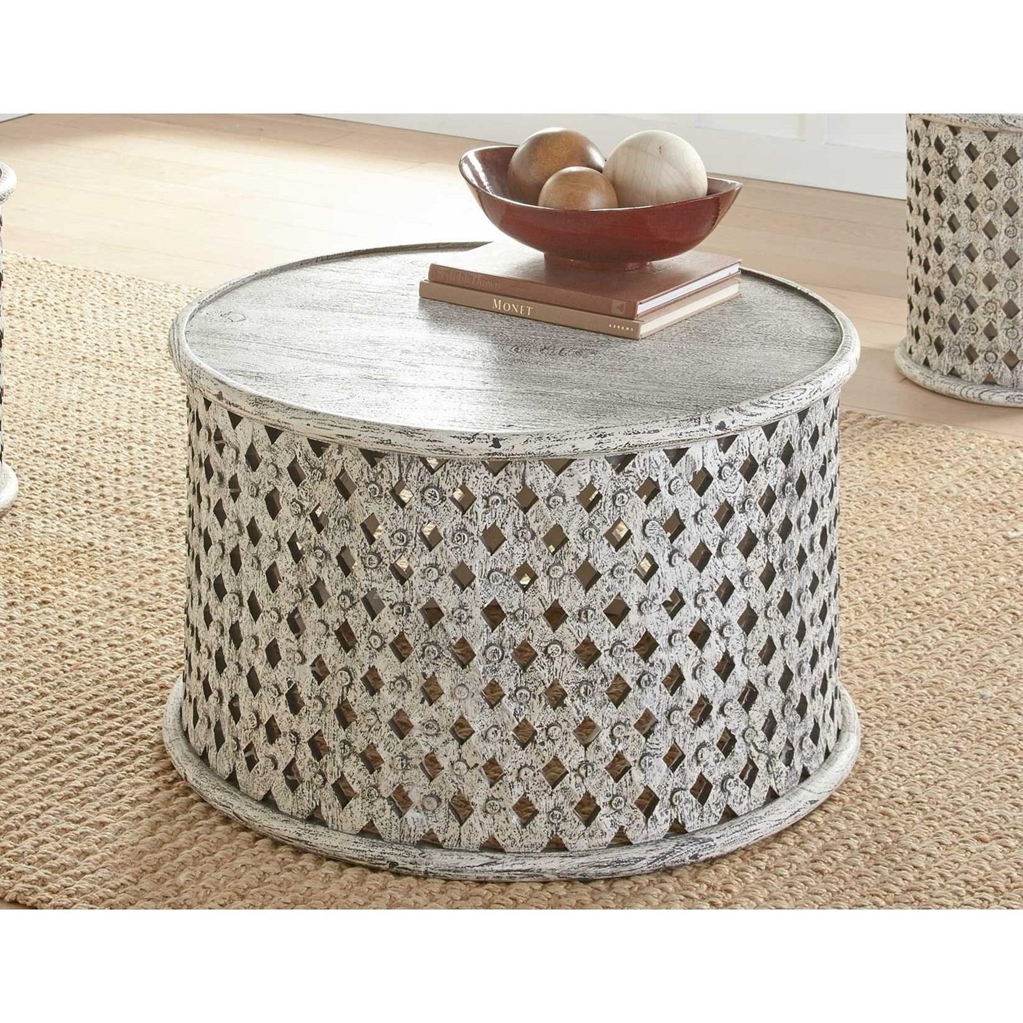 Steve Silver Samir 12949 Farmhouse Cocktail Table with Latticework Base ...