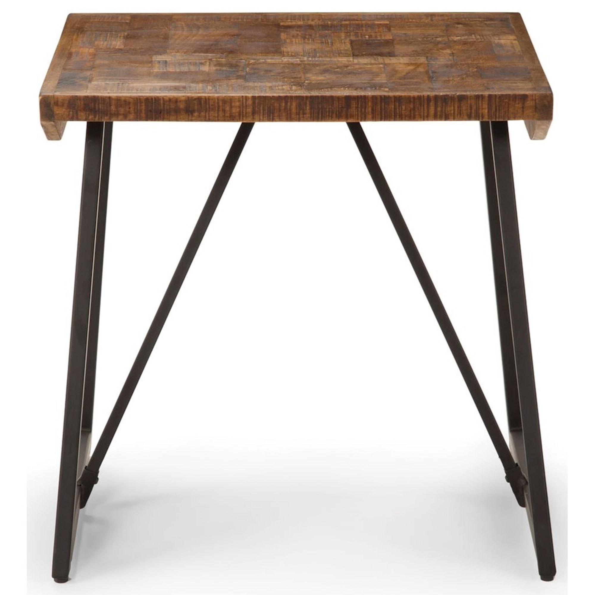 Steve Silver Walden WD300E Rustic Industrial End Table with Parquet ...