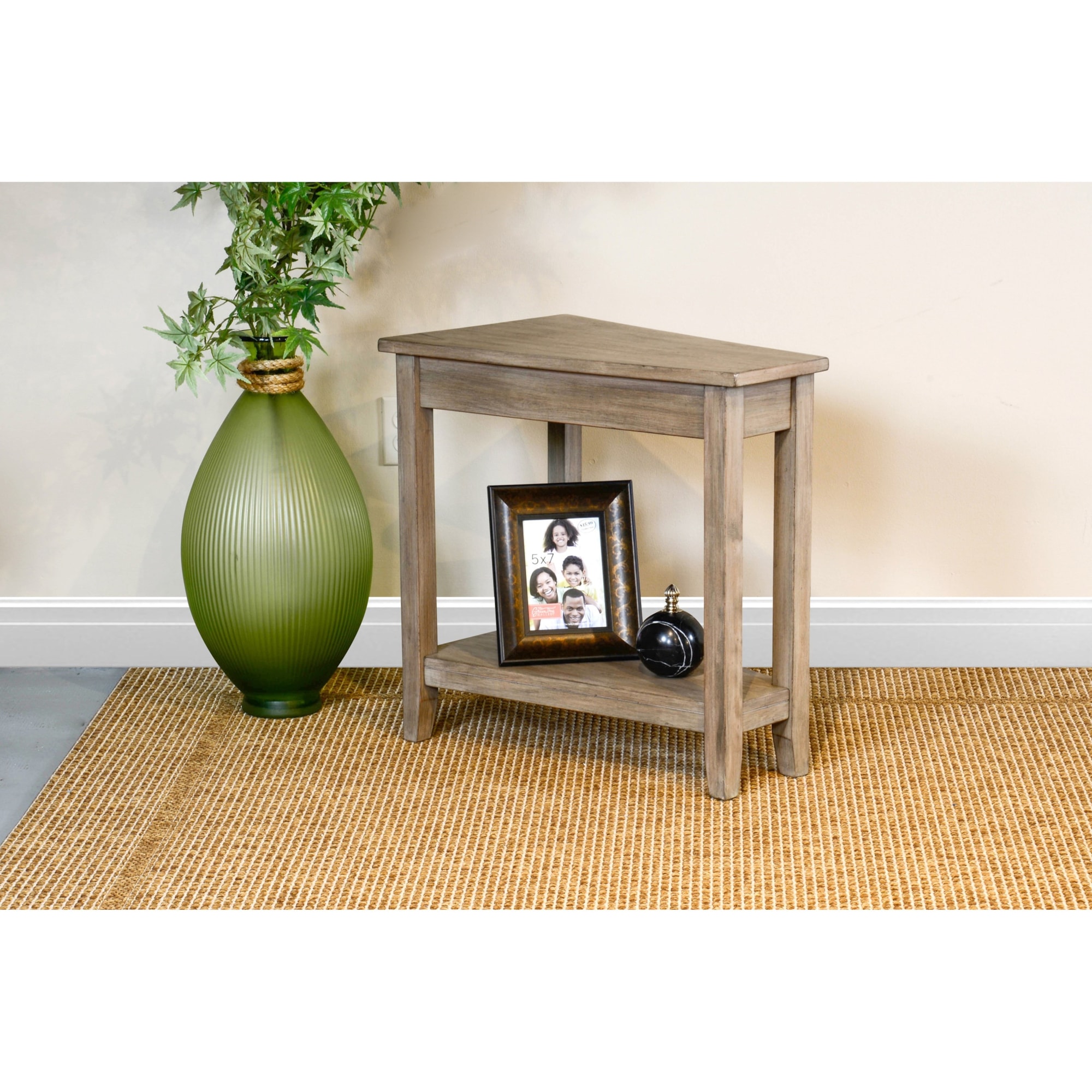 Sunny Designs 2226 10043308 Wedge Chair Side Table with Lower Shelf ...