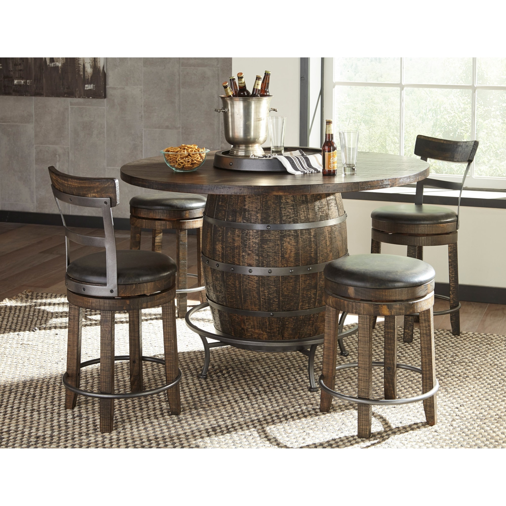 Sunny Designs Homestead 1038TL2 Rustic Round Counter Height Pub Table ...