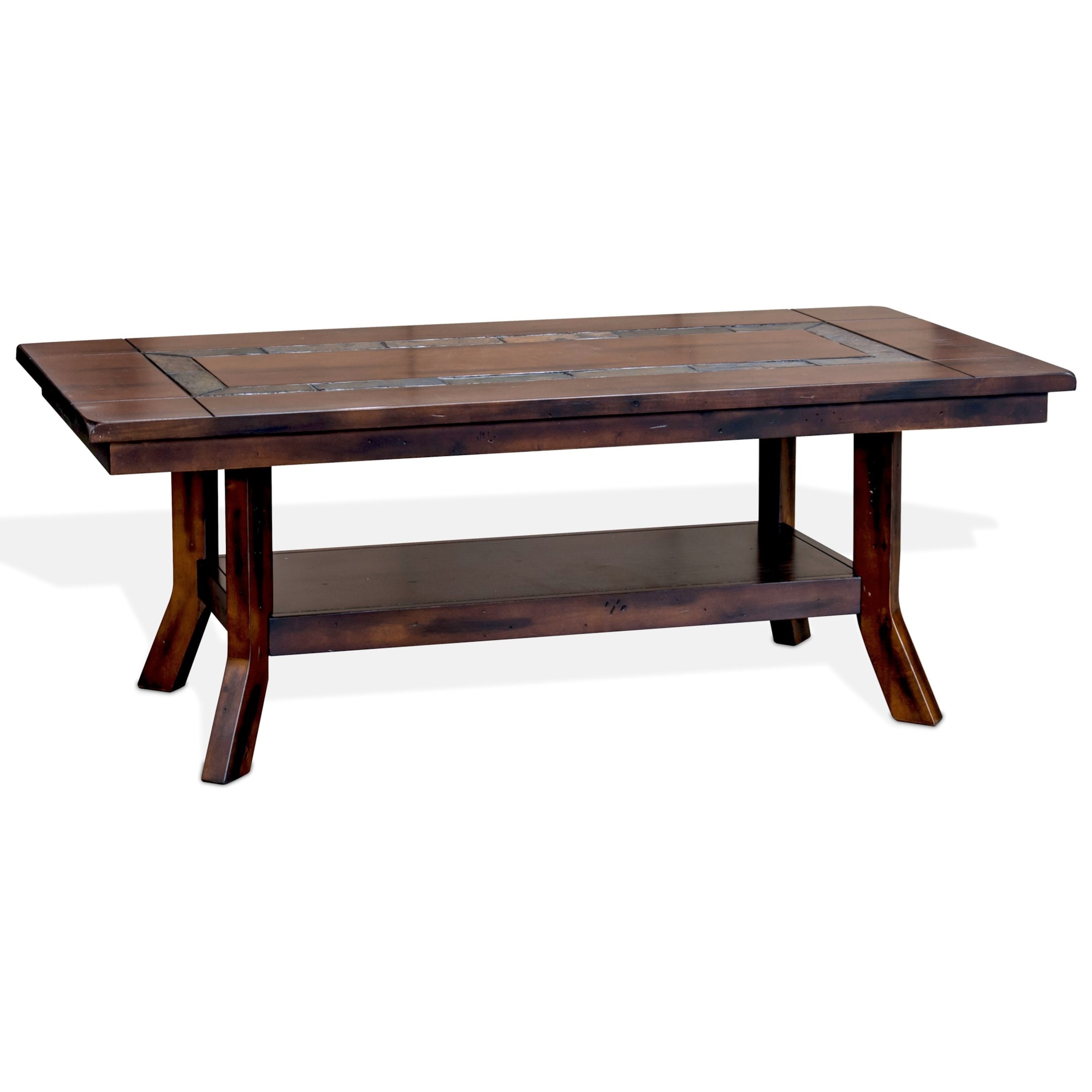 Sunny Designs Santa Fe 3175DC2-C Rustic Coffee Table with Natural Slate ...