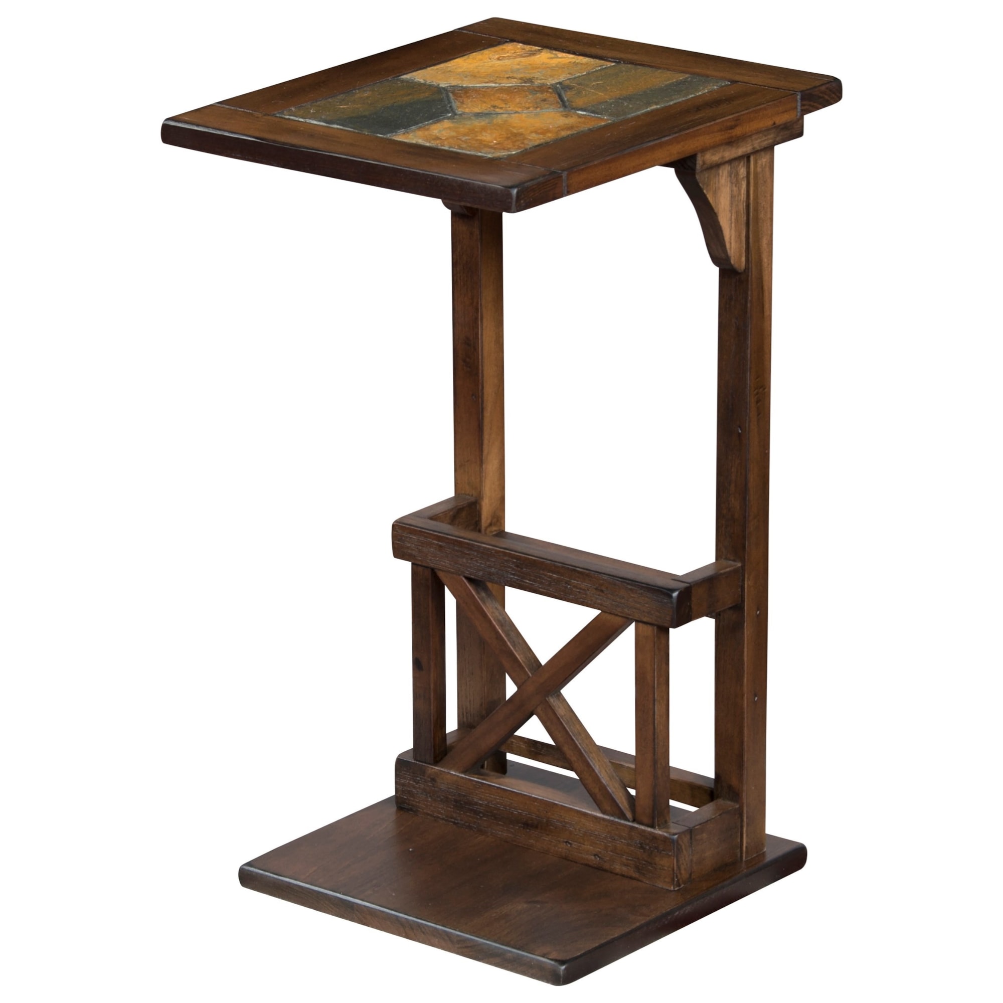 Sunny Designs Savannah 10043316 Sofa Mate Table with Slate Tiles and ...