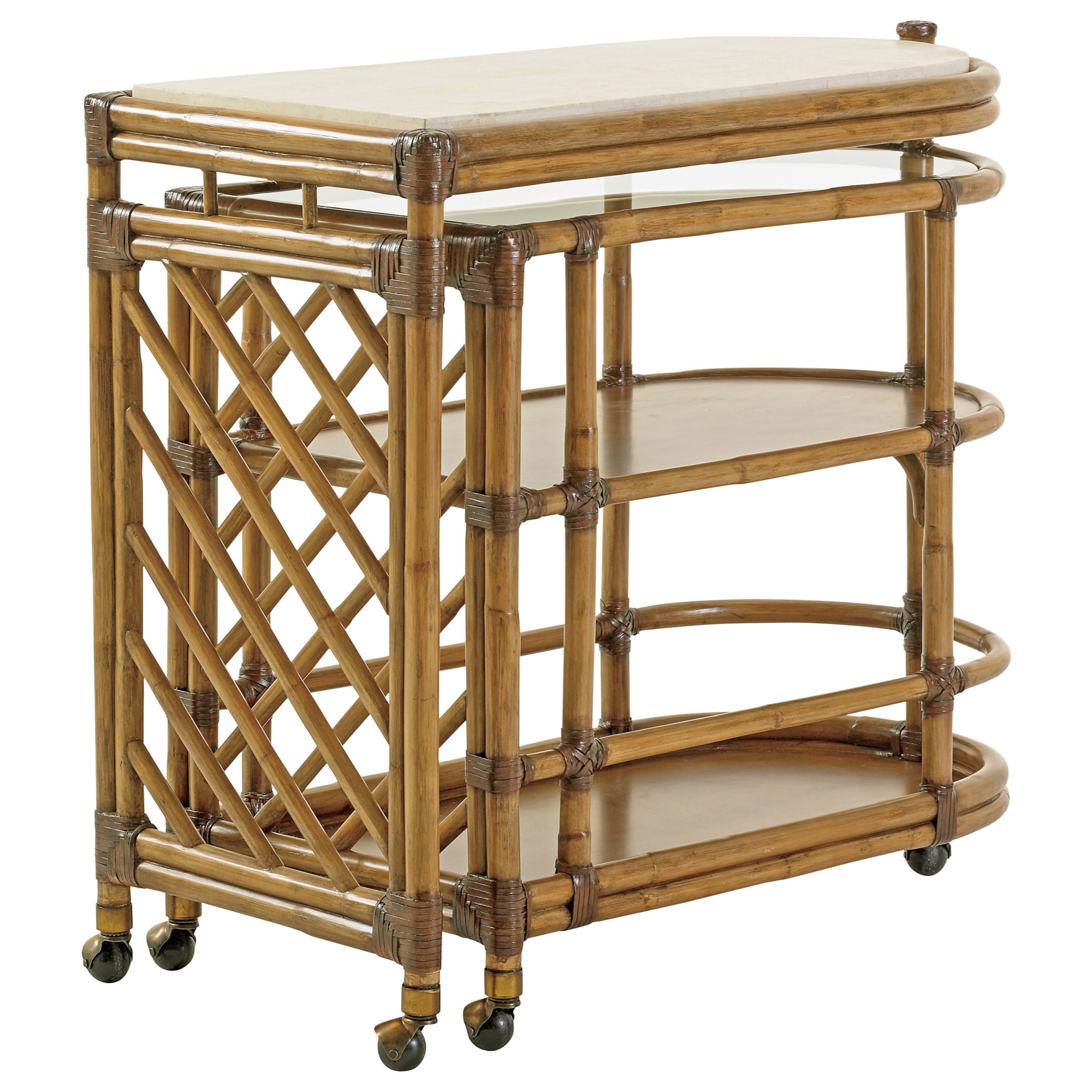 Tommy Bahama Home Twin Palms 558-862 Cable Beach Nesting Bar Cart with ...