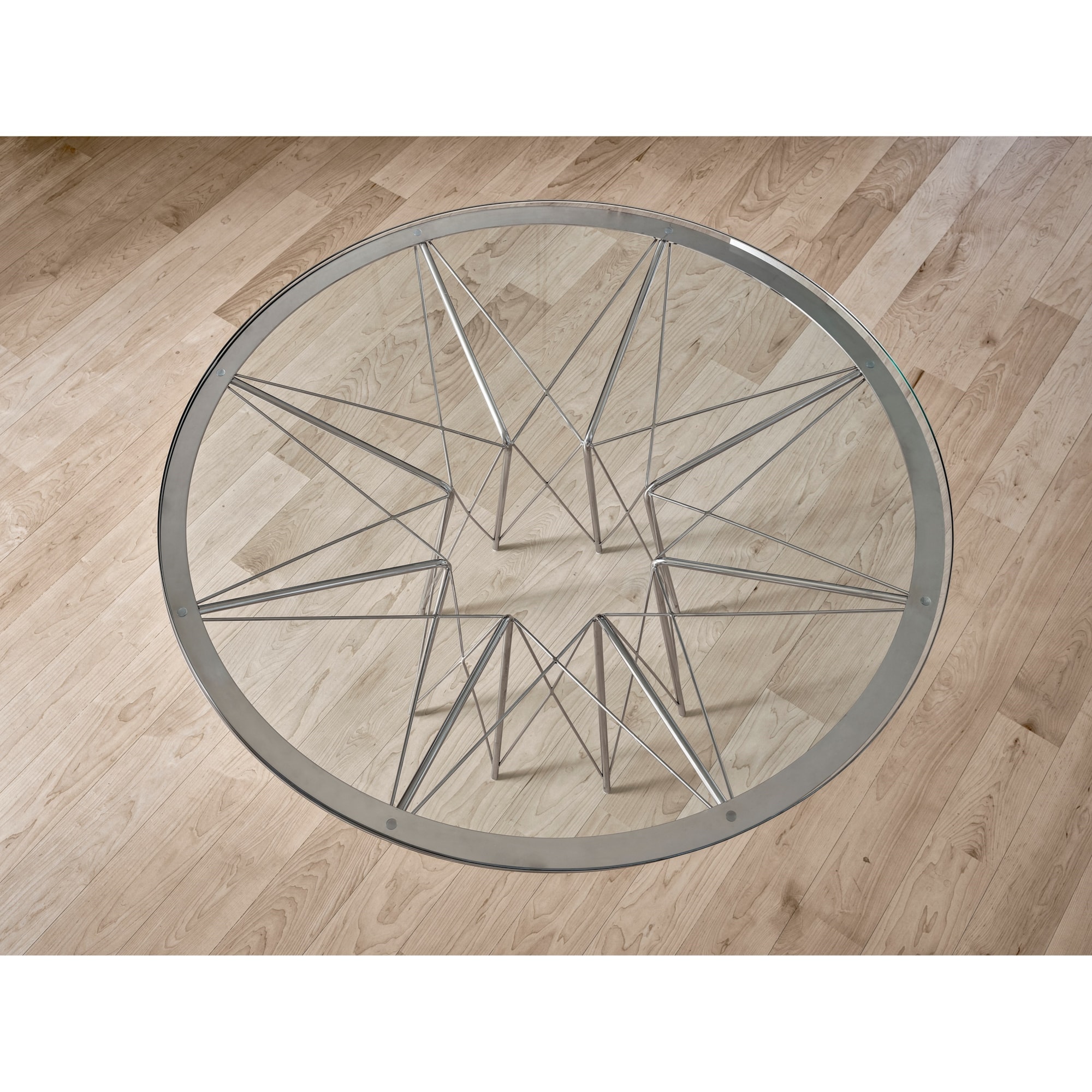 Universal Modern 964757 Contemporary Round Dining Table with Glass Top ... Universal Modern 964757 Contemporary Round Dining Table with Glass Top ...