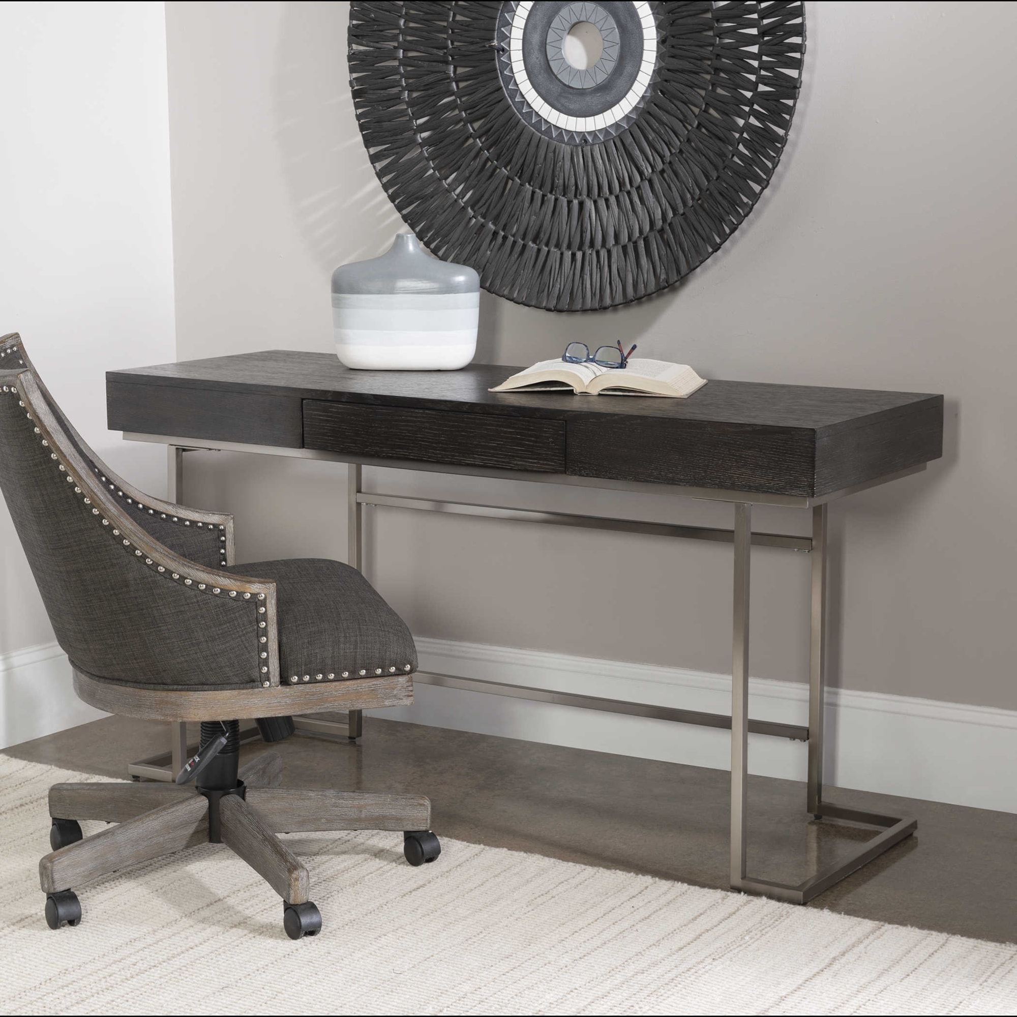 Ultimate Accents Accent Furniture 25380 Claude Modern Oak Desk | Reeds ...