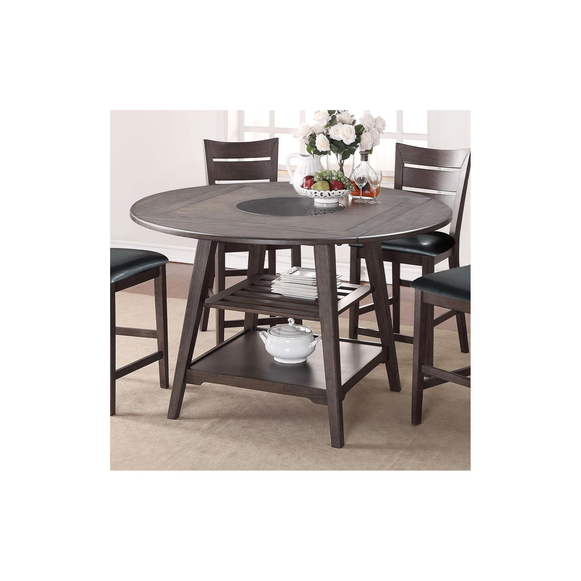 Winners Only Parkside DPT36060G Rustic Drop-Leaf Counter Height Table ...