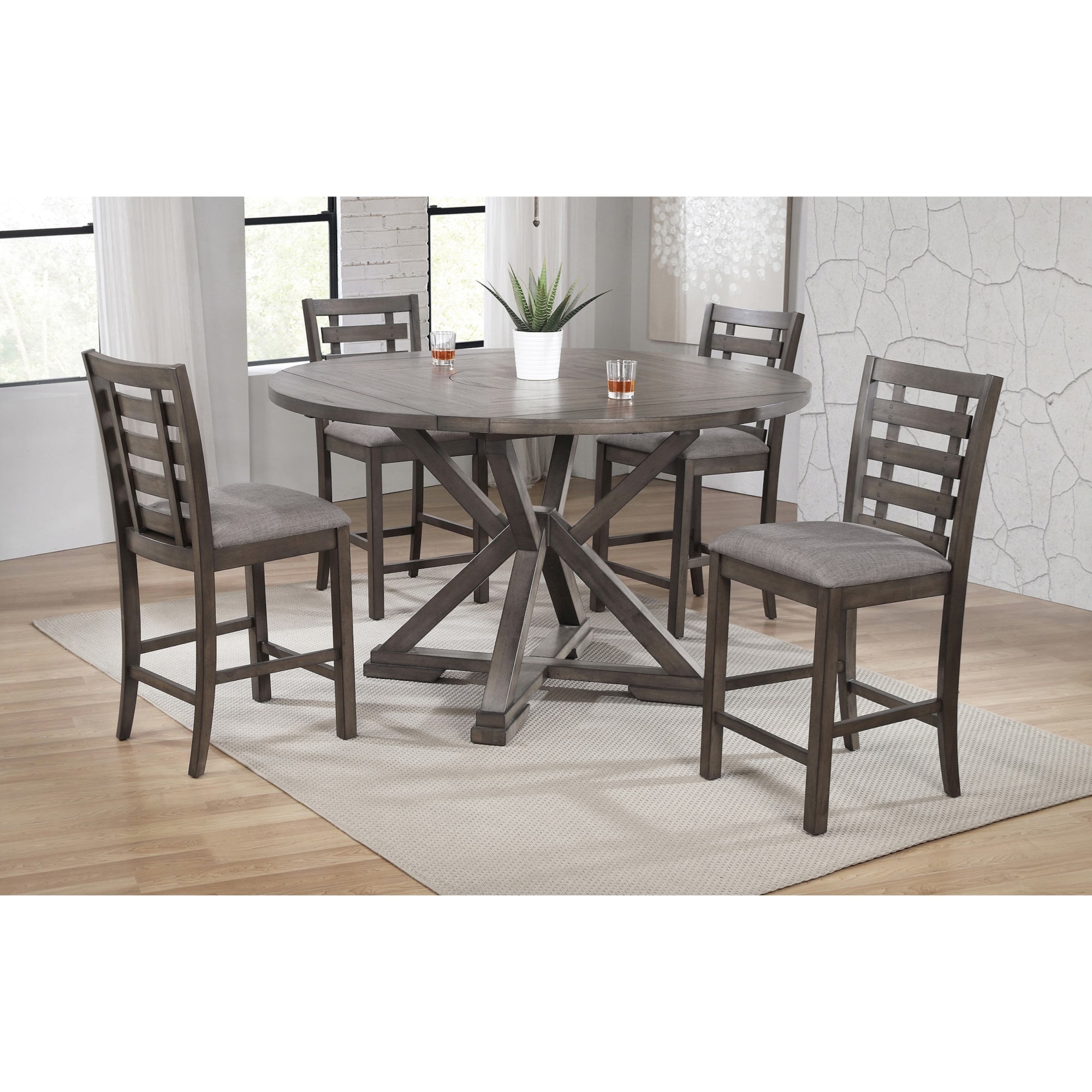 Winners Only Stratford DST36060 Rustic Counter-Height 60" Round Tall ...